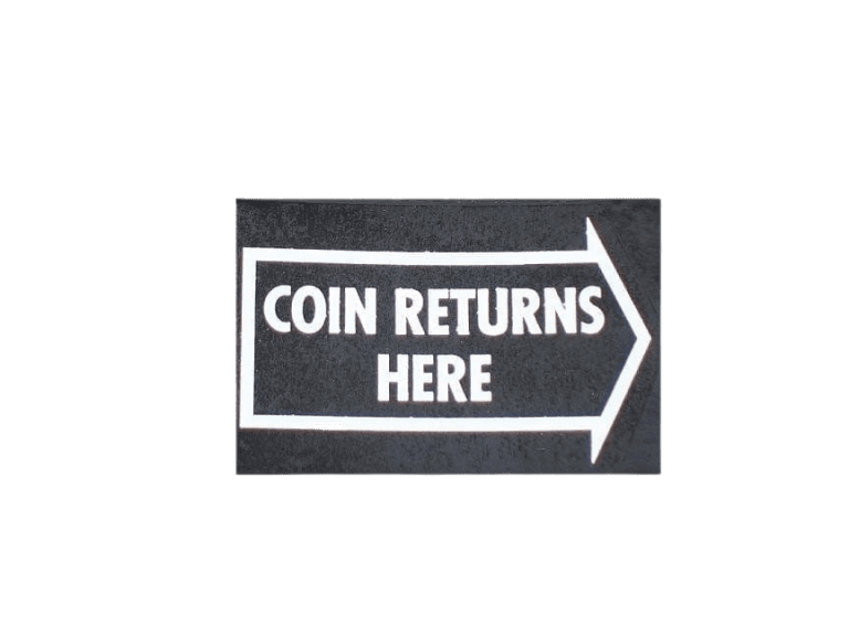 "Coin Returns Here" Arrow Water Release or Vinyl Decal for Vendo V-81 ...