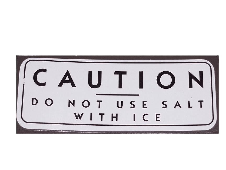 "Caution Do Not Use Salt With Ice" Decal for Fountain Dispensers - Fun ...